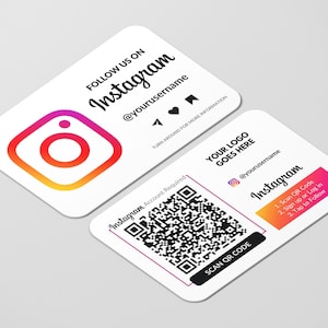 Instagram Business Card, QR Code Followers, Insta QR Cards, Custom ...