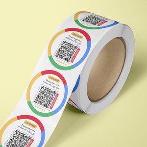 Sticker Rolls, Google Review QR Code Stickers, Custom Stickers, Printed ...