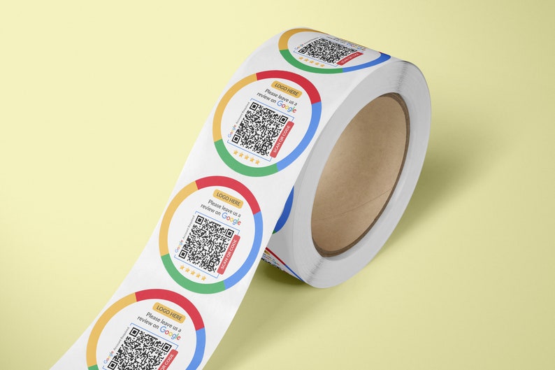 Sticker Rolls, Google Review QR Code Stickers, Custom Stickers, Printed ...