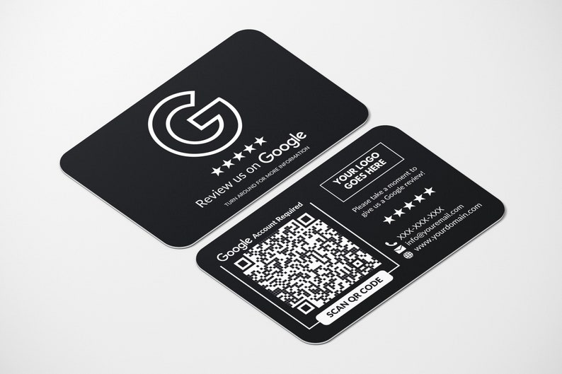 Business Card Google Review Logo QR Code Design Custom - Etsy UK