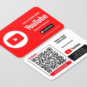 Youtube Business Card, Logo QR Code Design, Subscribe Cards, Like Cards ...