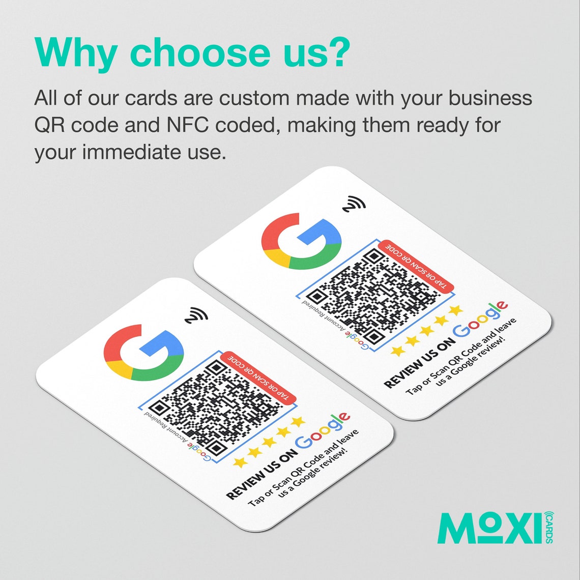 4 NFC Contactless Google Review Cards Single Sided Card PVC - Etsy