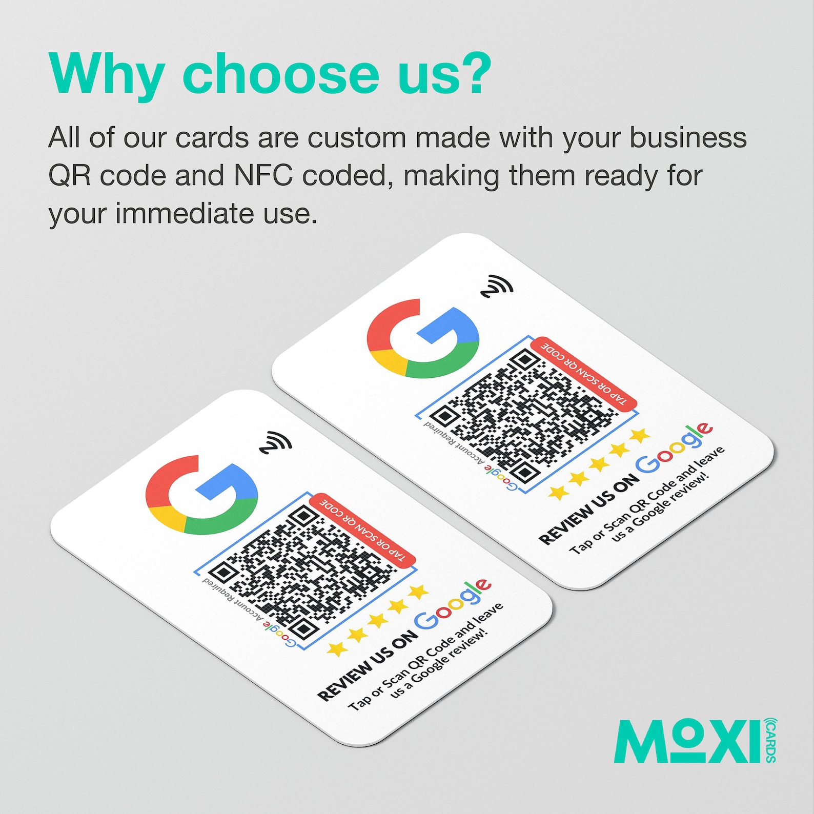 4 NFC Contactless Google Review Cards Single Sided Card PVC - Etsy