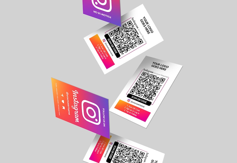 Instagram Business Card, QR Code Followers, Insta QR Cards, Custom ...