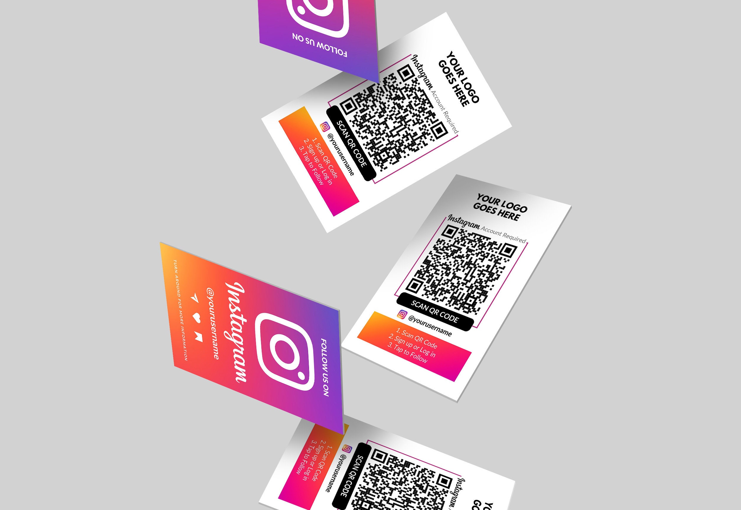 Instagram Business Card QR Code Followers Insta QR Cards Custom 