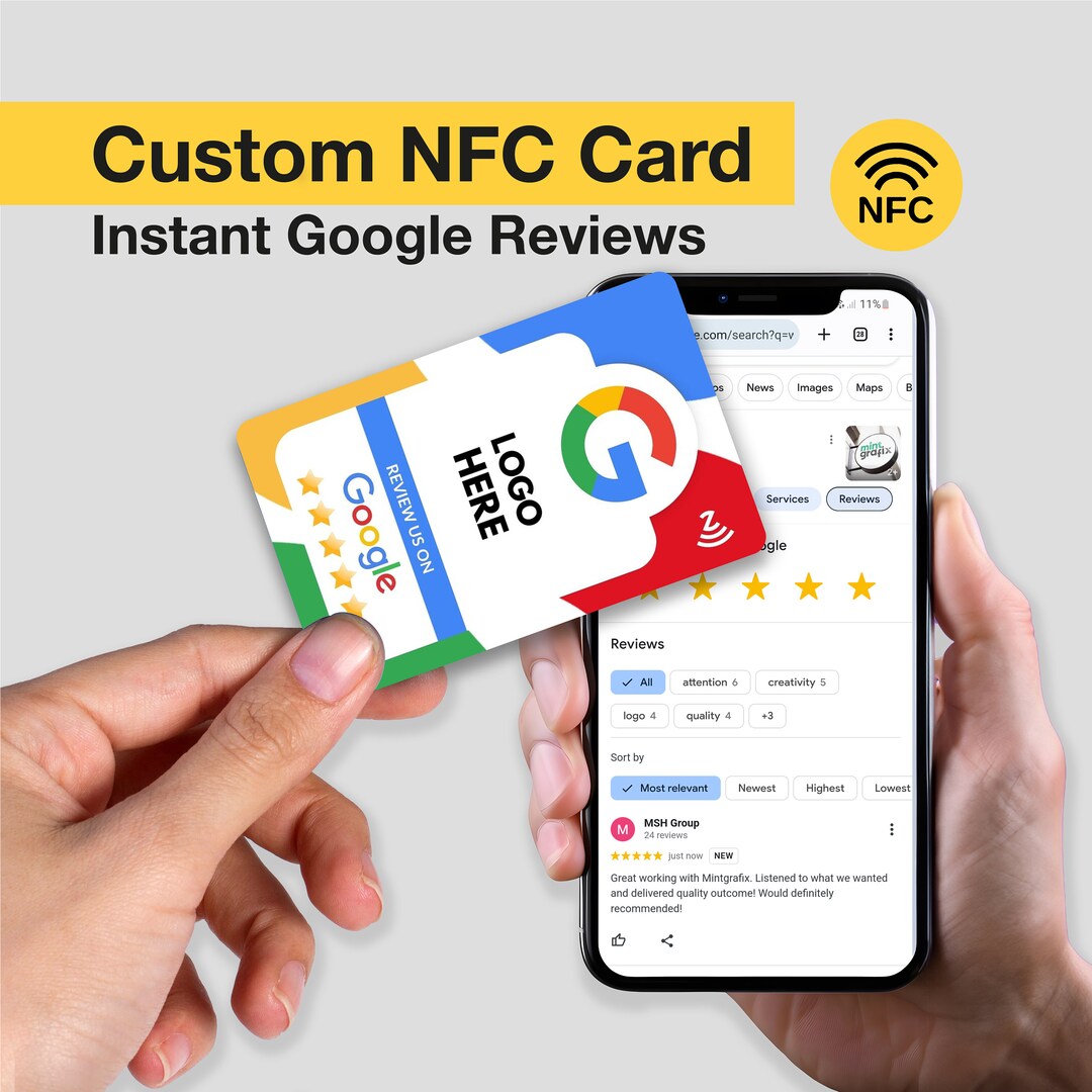 NFC Card Google Review Cards, Personalised Design, Tap Review Card ...