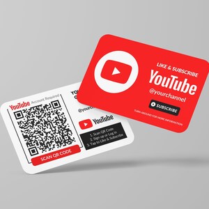 Youtube Business Card, Logo QR Code Design, Subscribe Cards, Like Cards ...
