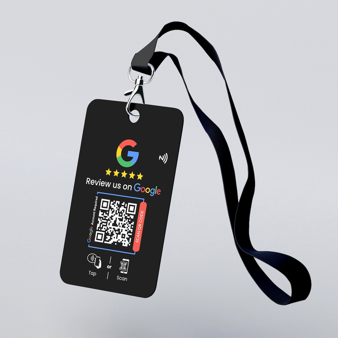 Lanyard NFC Review Cards, Custom ID Card, Google Review, PVC Feedback ...
