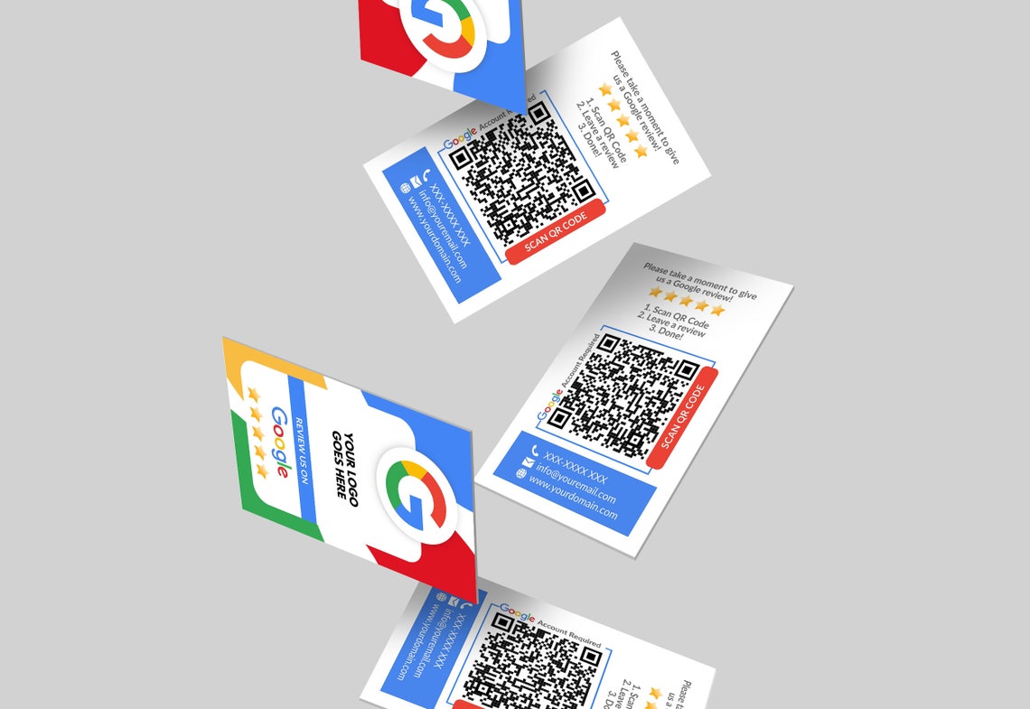 Business Card QR Code Google Review Feedback Cards Custom - Etsy UK