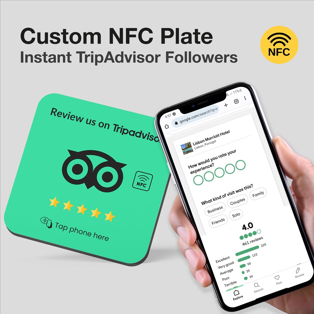 Tripadvisor Review NFC Table Plate, Table Plate, Boost Your Tripadvisor ...