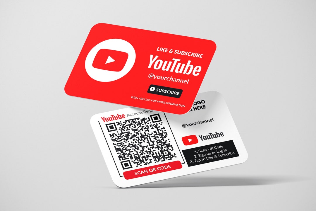 Youtube Business Card, Logo QR Code Design, Subscribe Cards, Like Cards ...