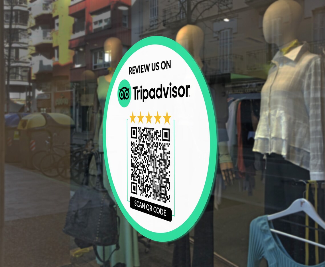 Tripadvisor Window Stickers QR Code Stickers Custom - Etsy