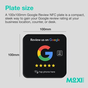 Black Google Review NFC Plate Stand, Table Plate, Boost Your Google ...