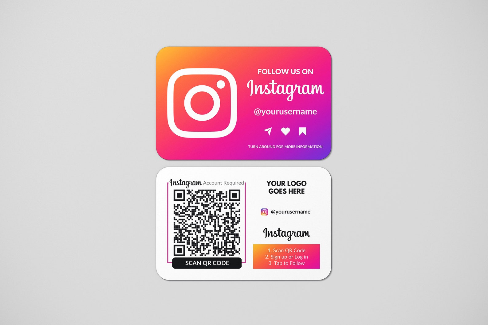 Instagram Business Card QR Code Followers Insta QR Cards - Etsy
