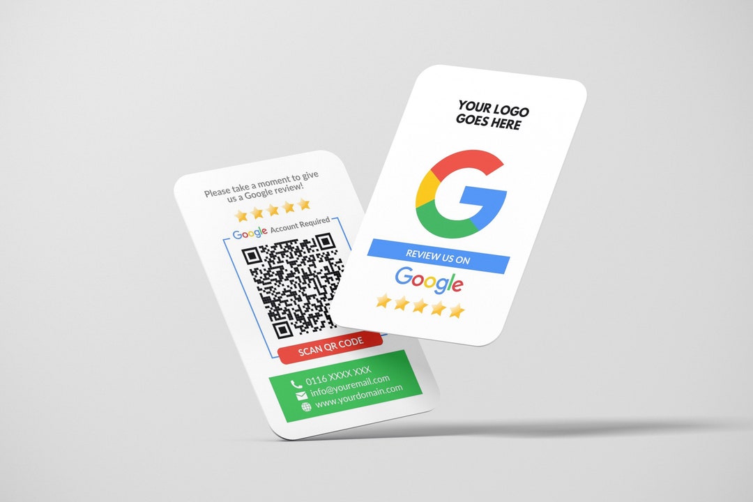 QR Code Google Review Cards, Feedback Cards, Custom Business Card ...
