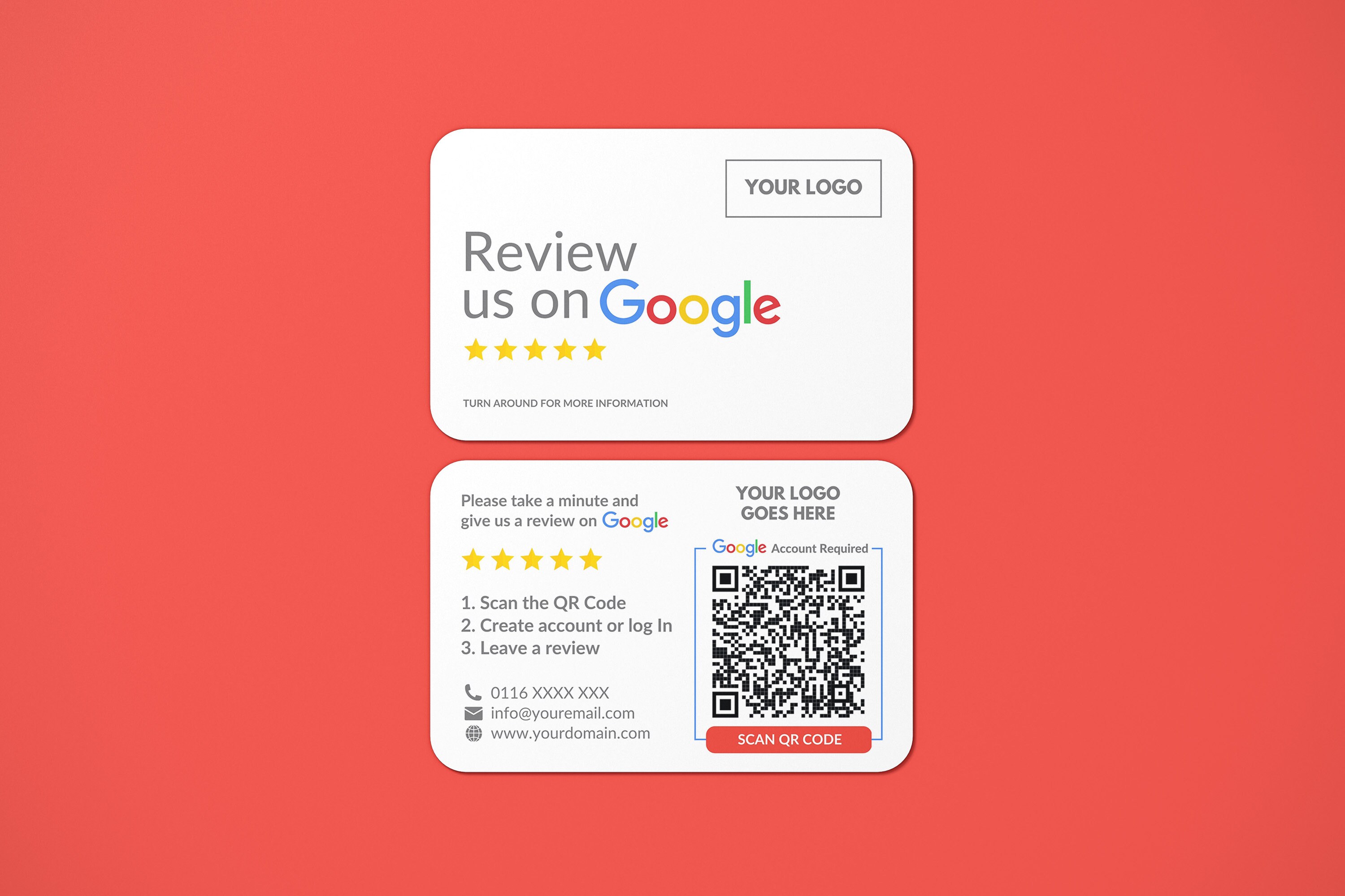 Business Card Google Review Logo QR Code Design Custom - Etsy UK