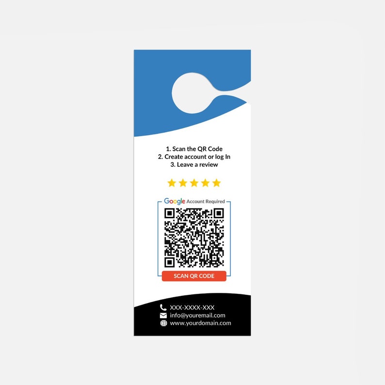 Google Review QR Code Hanger, Car Mirror Hanger, Rate Us on Google ...
