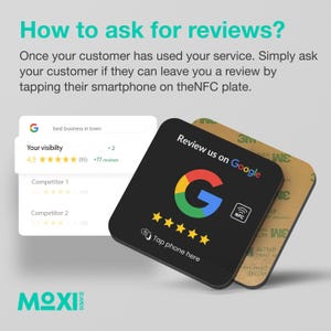Black Google Review NFC Plate Stand, Table Plate, Boost Your Google ...
