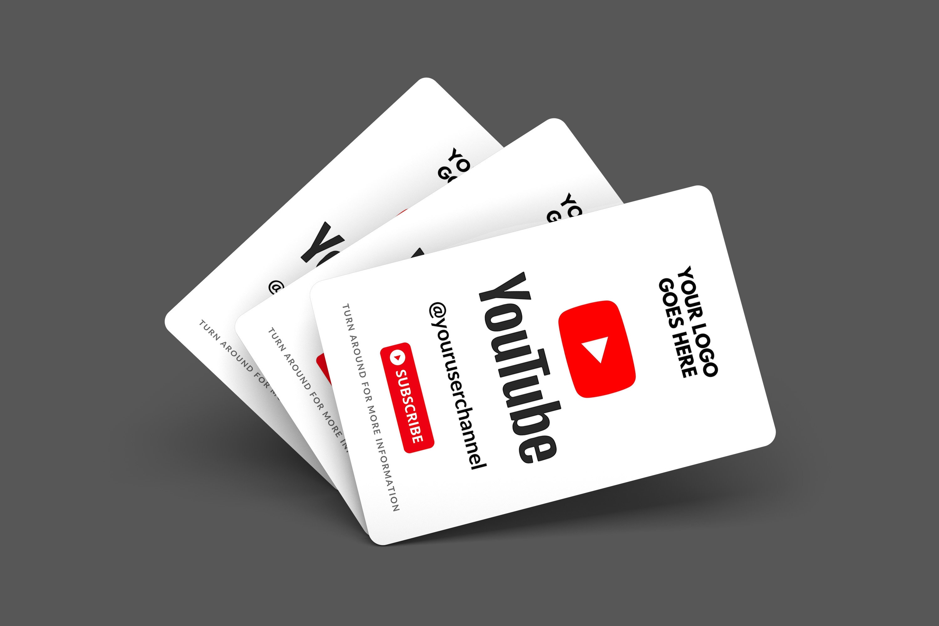 Youtube Business Card Logo QR Code Design Subscribe Cards - Etsy