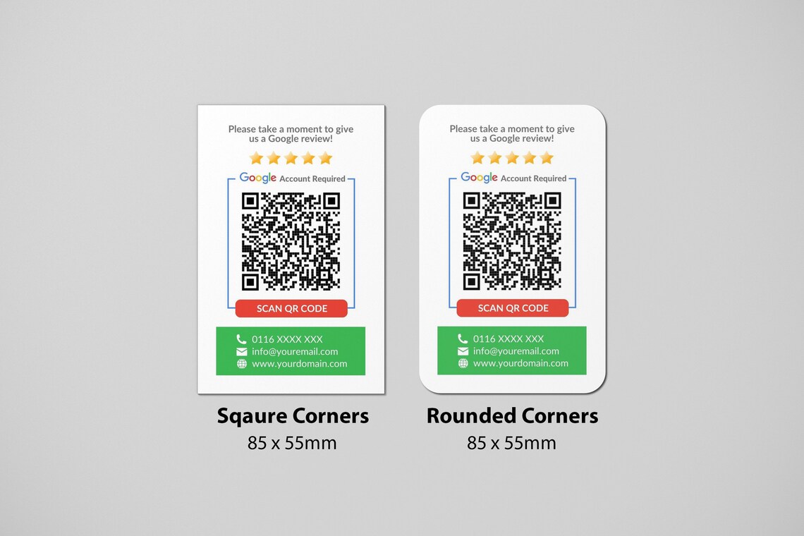 QR Code Google Review Cards Feedback Cards Custom Business - Etsy