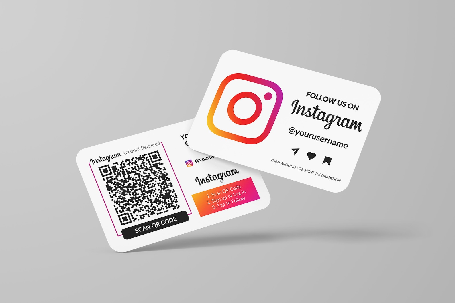 Instagram Business Card, QR Code Followers, Insta QR Cards, Custom ...