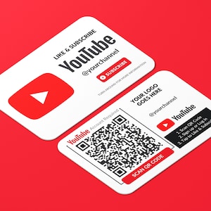 Youtube Business Card, Logo QR Code Design, Subscribe Cards, Like Cards ...
