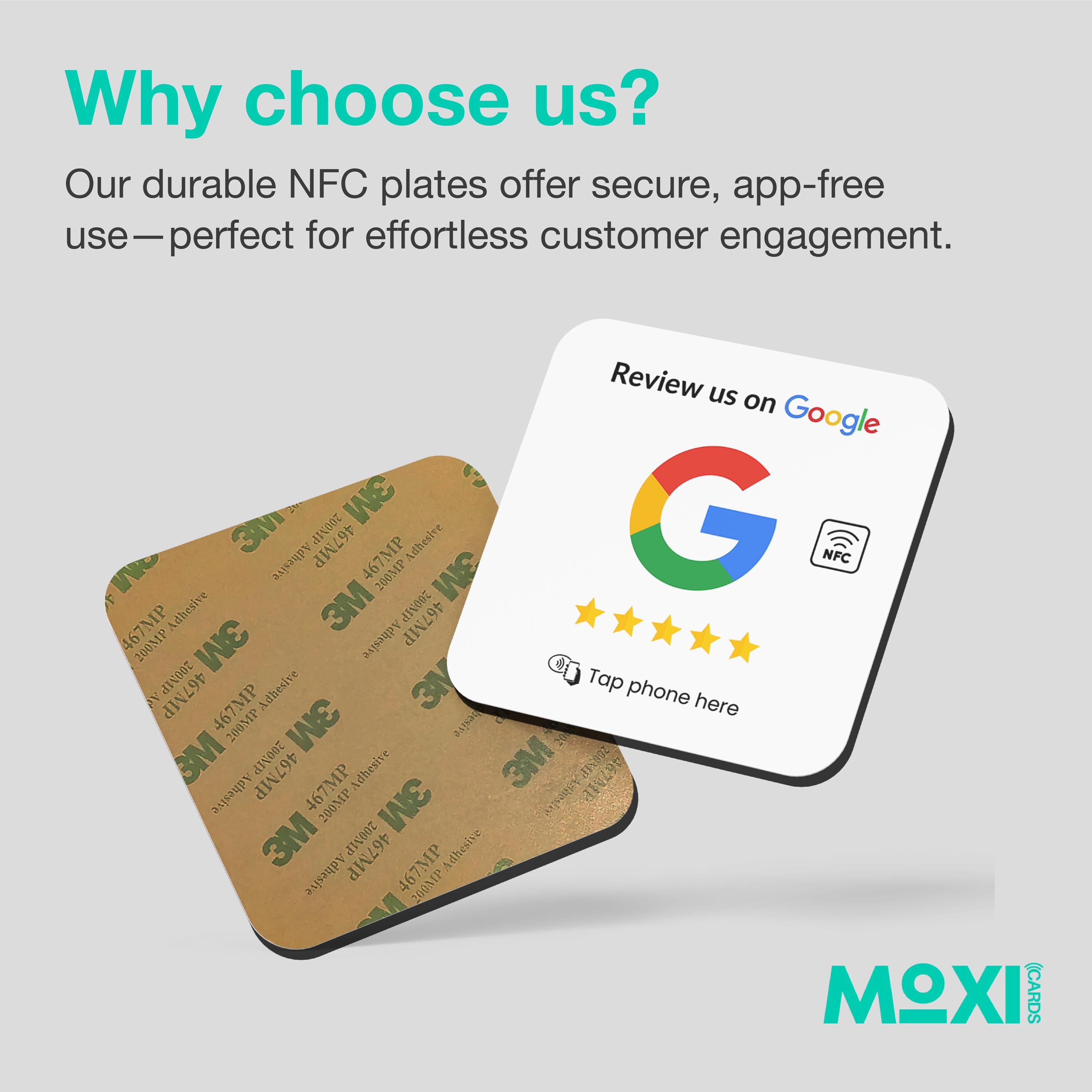 White Google Review NFC Plate Stand, Table Plate, Boost Your Google ...