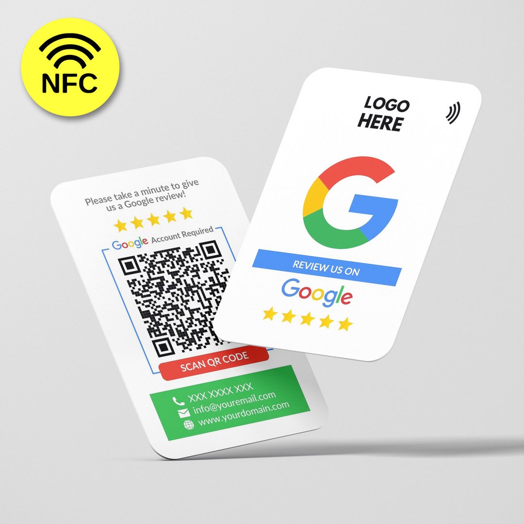 Google Review NFC Cards, Contactless Personalised Design, PVC Feedback Cards, Custom Business ...
