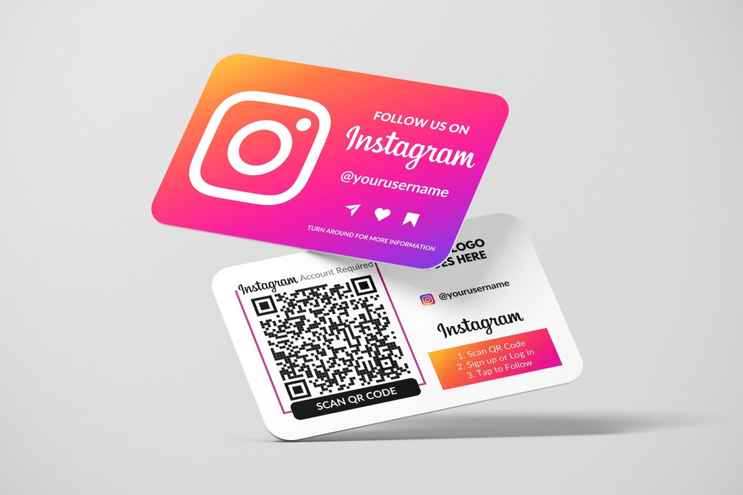 Instagram Business Card, QR Code Followers, Insta QR Cards, Custom ...