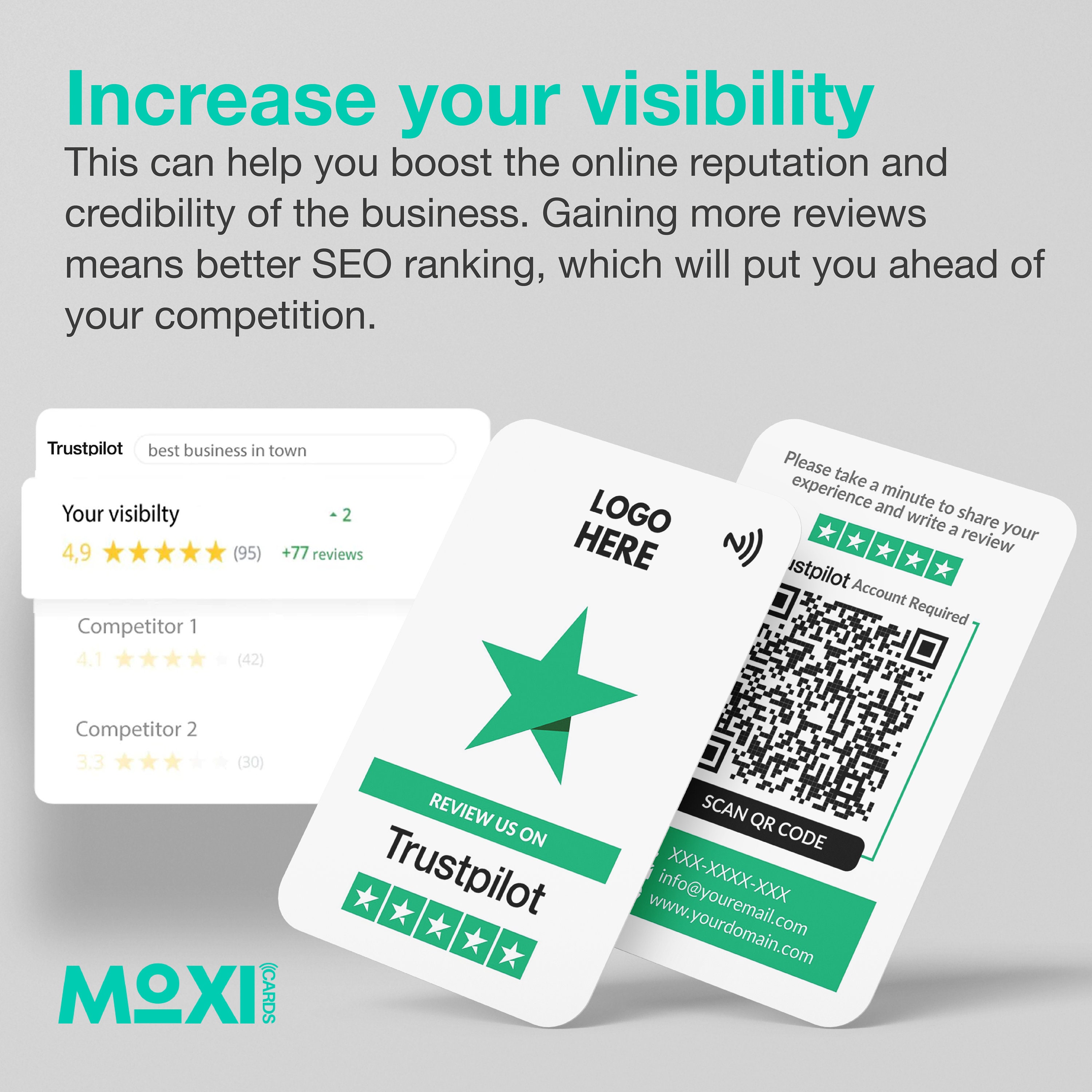 Custom NFC Card Trustpilot Review Cards, Tap Review Card, Increase ...