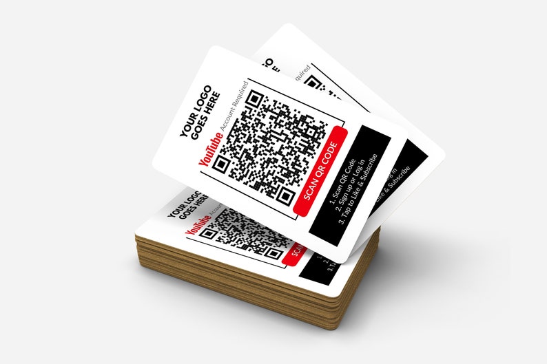 Youtube Business Card Logo QR Code Design Subscribe Cards - Etsy