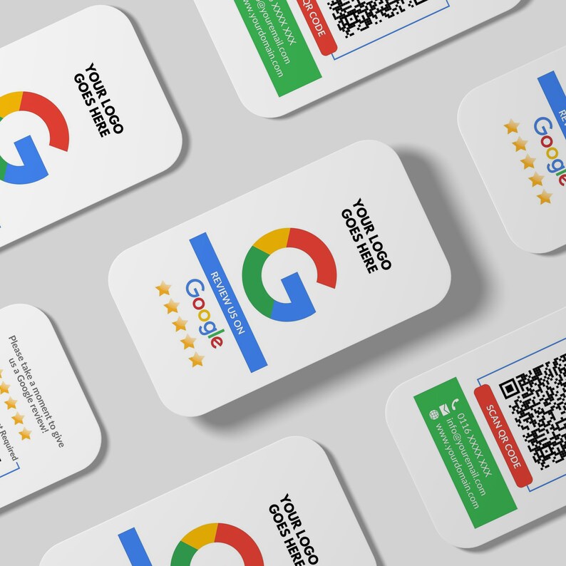 Business Cards With Google Review Rating QR Code Custom - Etsy