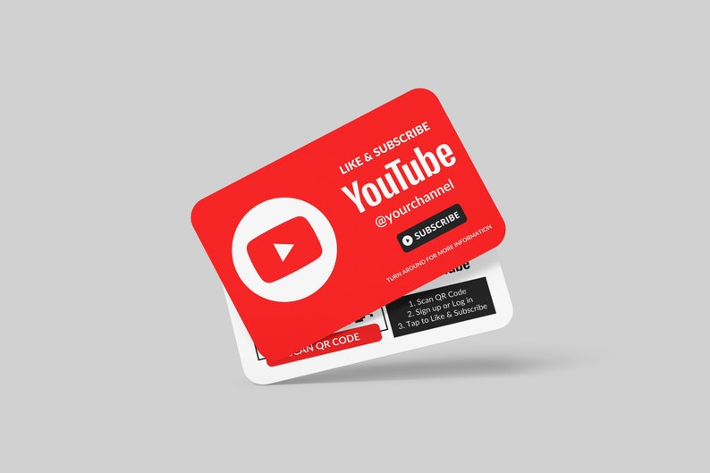 Youtube Business Card, Logo QR Code Design, Subscribe Cards, Like Cards ...