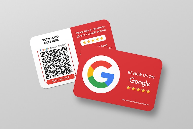 Business Card Google Review Logo QR Code Design Custom - Etsy