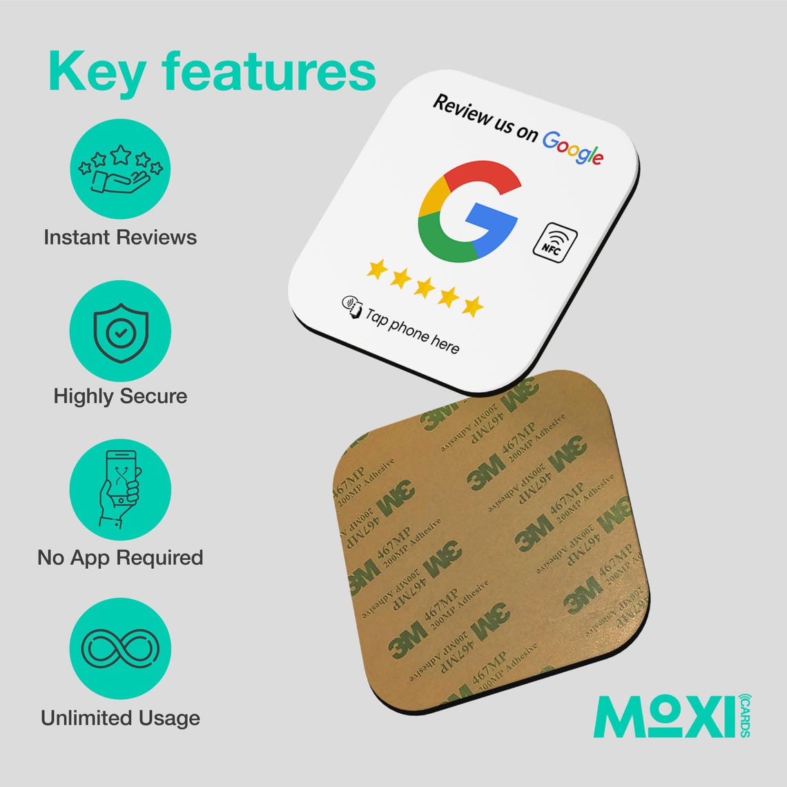 White Google Review NFC Plate Stand, Table Plate, Boost Your Google ...