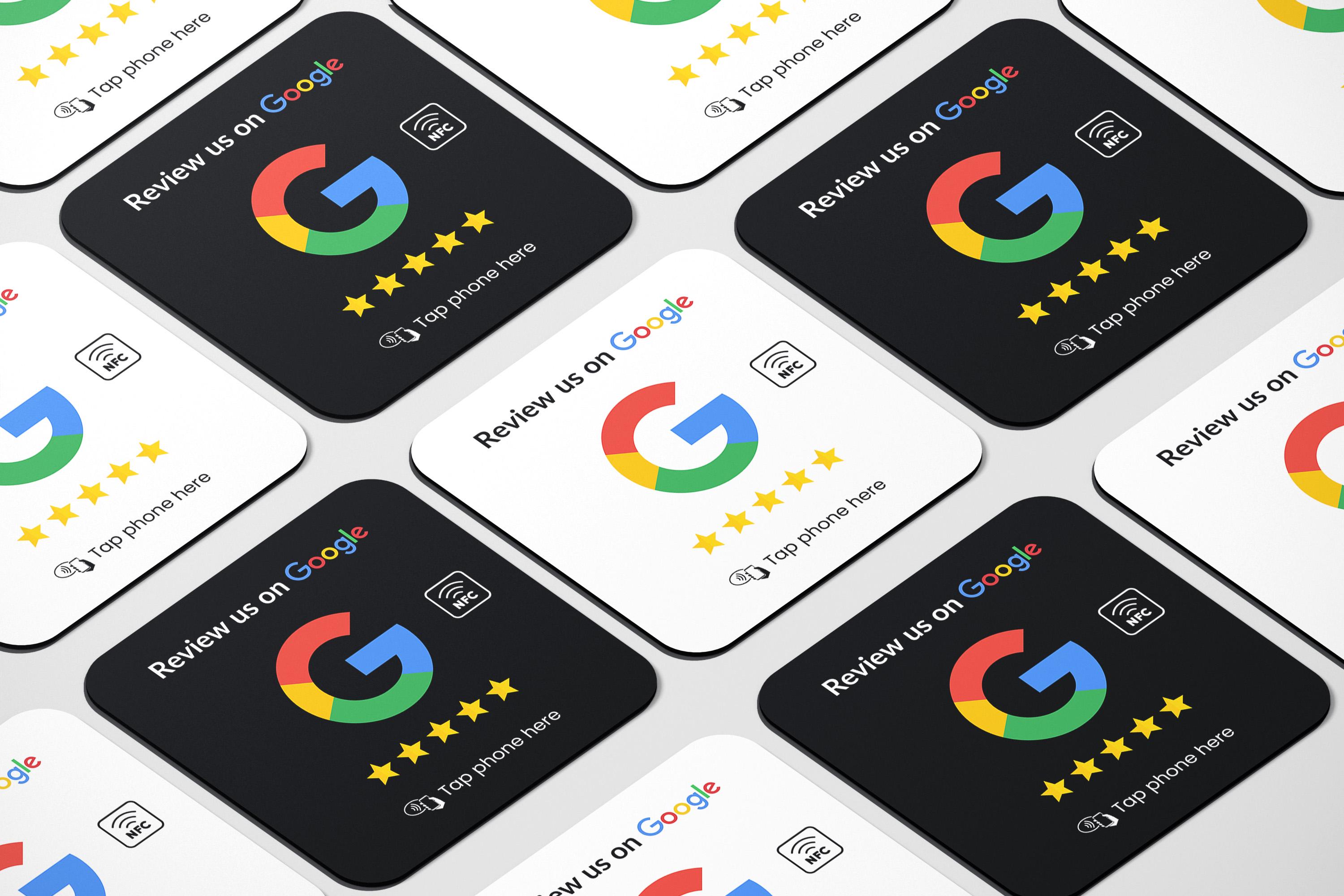 White Google Review NFC Plate Stand, Table Plate, Boost Your Google ...