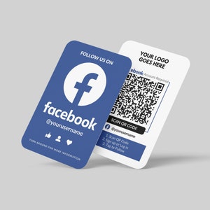Facebook QR Code Business Card, Facebook Followers, Custom Business ...