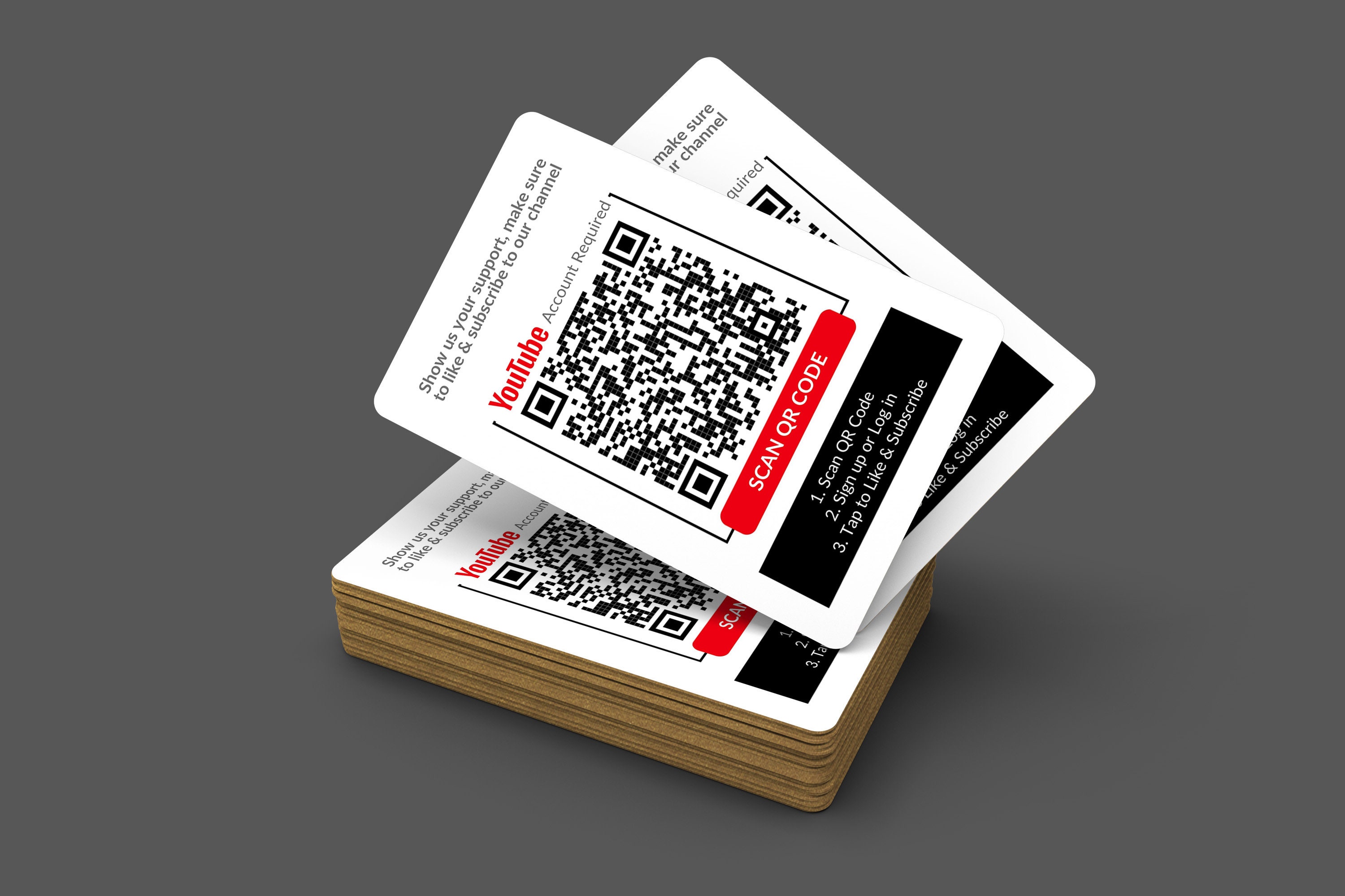 Youtube Business Card Logo QR Code Design Subscribe Cards - Etsy