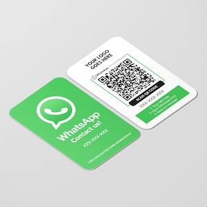 Whatsapp QR Code Business Card, Whatsapp Message, Custom Business Card ...
