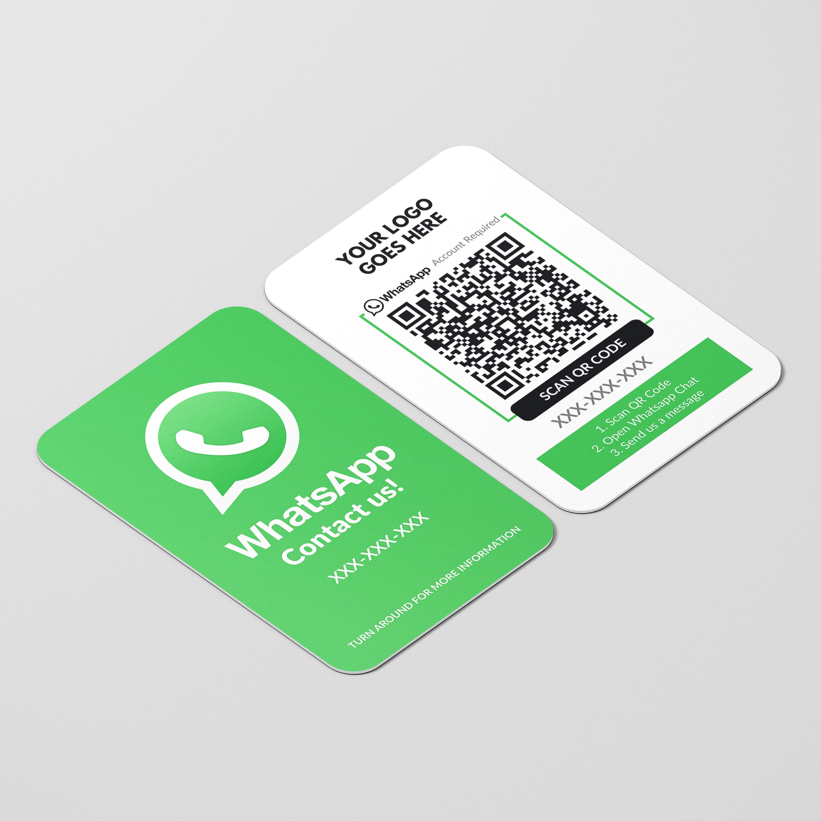 Whatsapp QR Code Business Card, Whatsapp Message, Custom Business Card ...