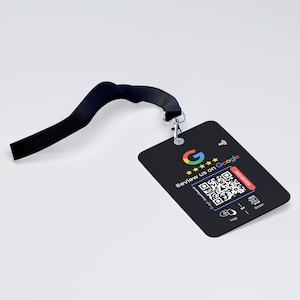 Black NFC Review Cards, Lanyard ID Card, Google Review, PVC Feedback ...
