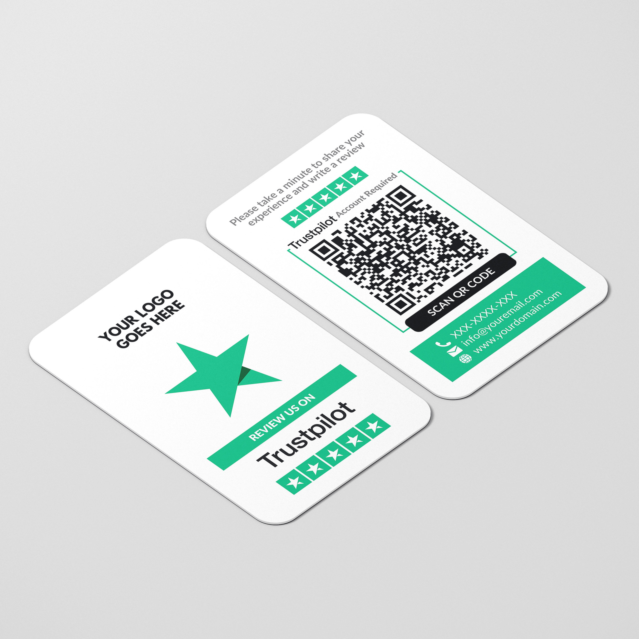 Business Card Trustpilot Review Logo QR Code Design Custom - Etsy