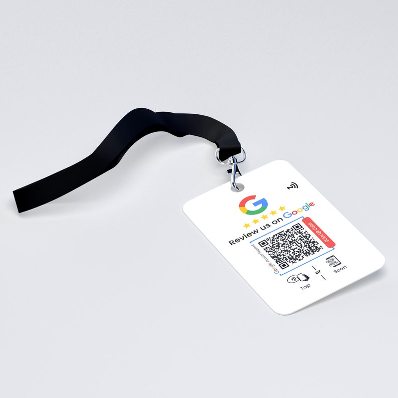 Lanyard NFC Review Cards, Custom ID Card, Google Review, PVC Feedback ...