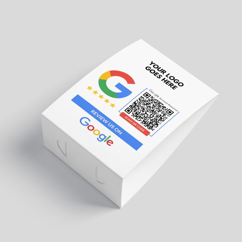 Google Tent Cards Table Review Rating QR Code, Custom Card, Printed ...