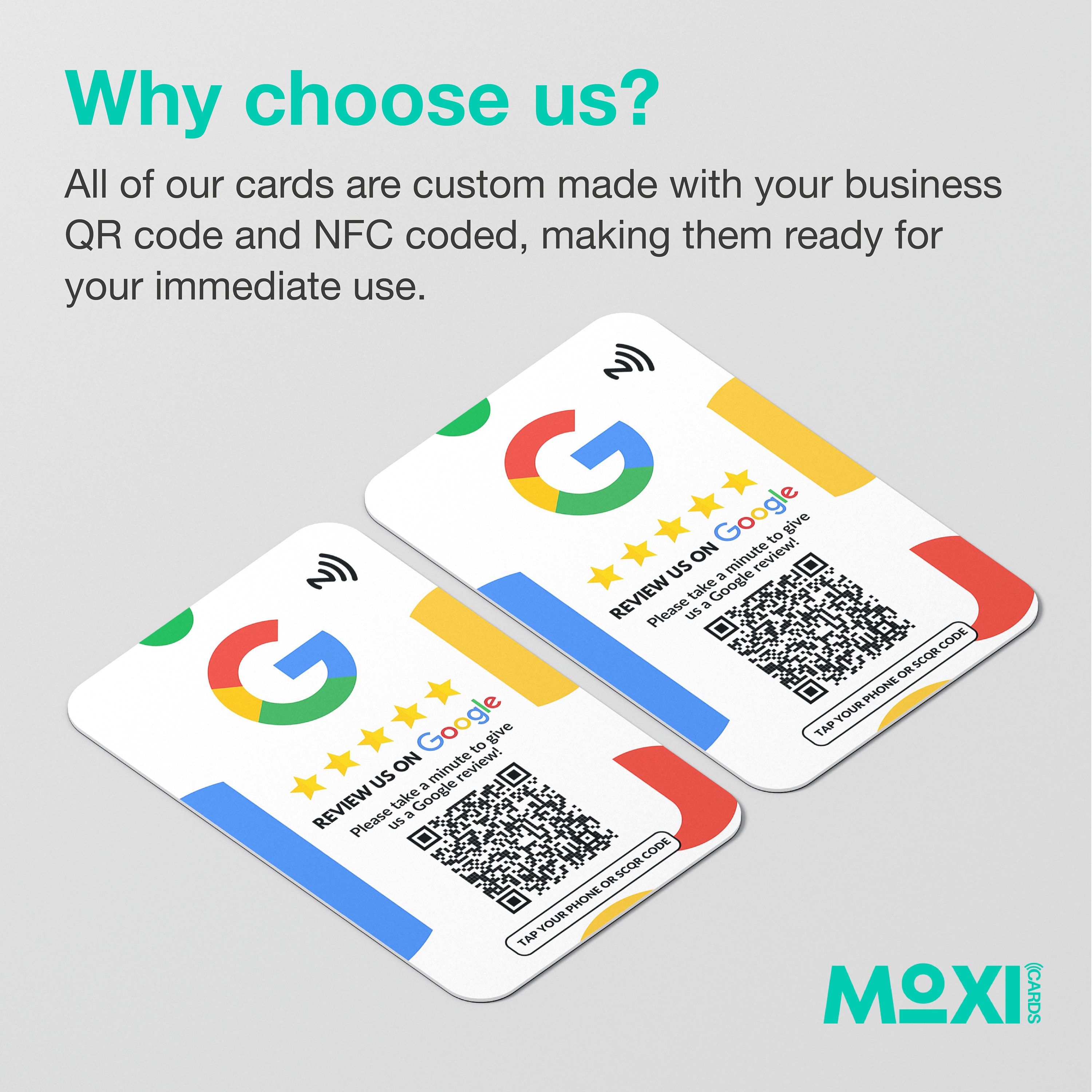 1x NFC Contactless Google Review Cards, Single Sided Card, PVC Feedback ...