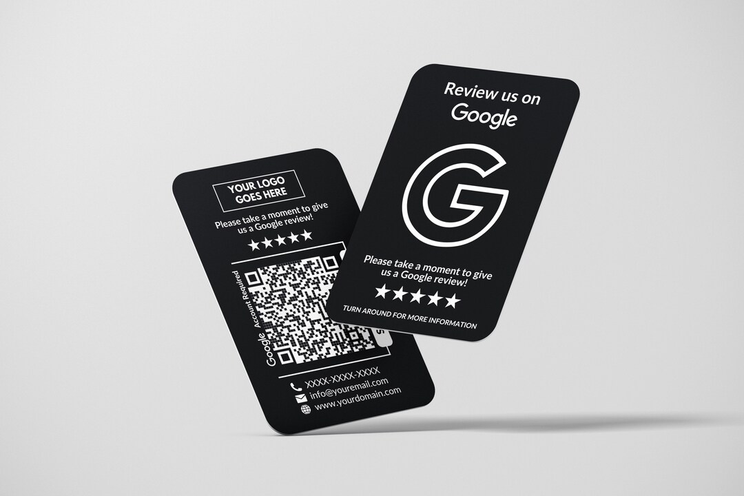 Business Cards With Google Review Rating QR Code, Custom Business Card ...