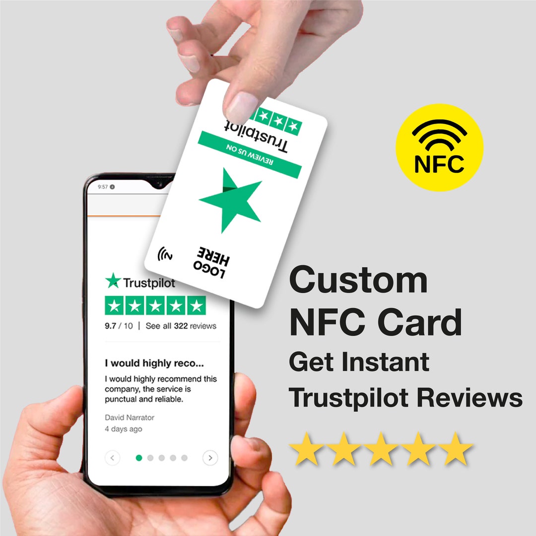 Custom NFC Card Trustpilot Review Cards, Tap Review Card, Increase ...