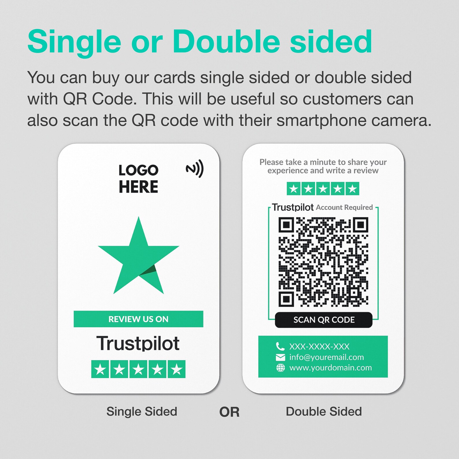 Custom NFC Card Trustpilot Review Cards Tap Review Card - Etsy