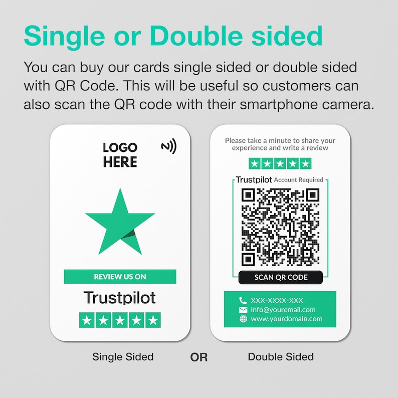 Custom NFC Card Trustpilot Review Cards, Tap Review Card, Increase ...