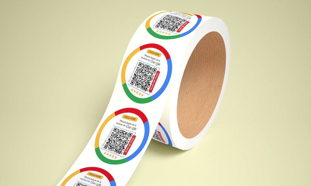 Sticker Rolls, Google Review QR Code Stickers, Custom Stickers, Printed ...